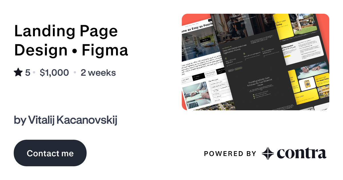 Landing Page Design • Figma by Vitalij Kacanovskij