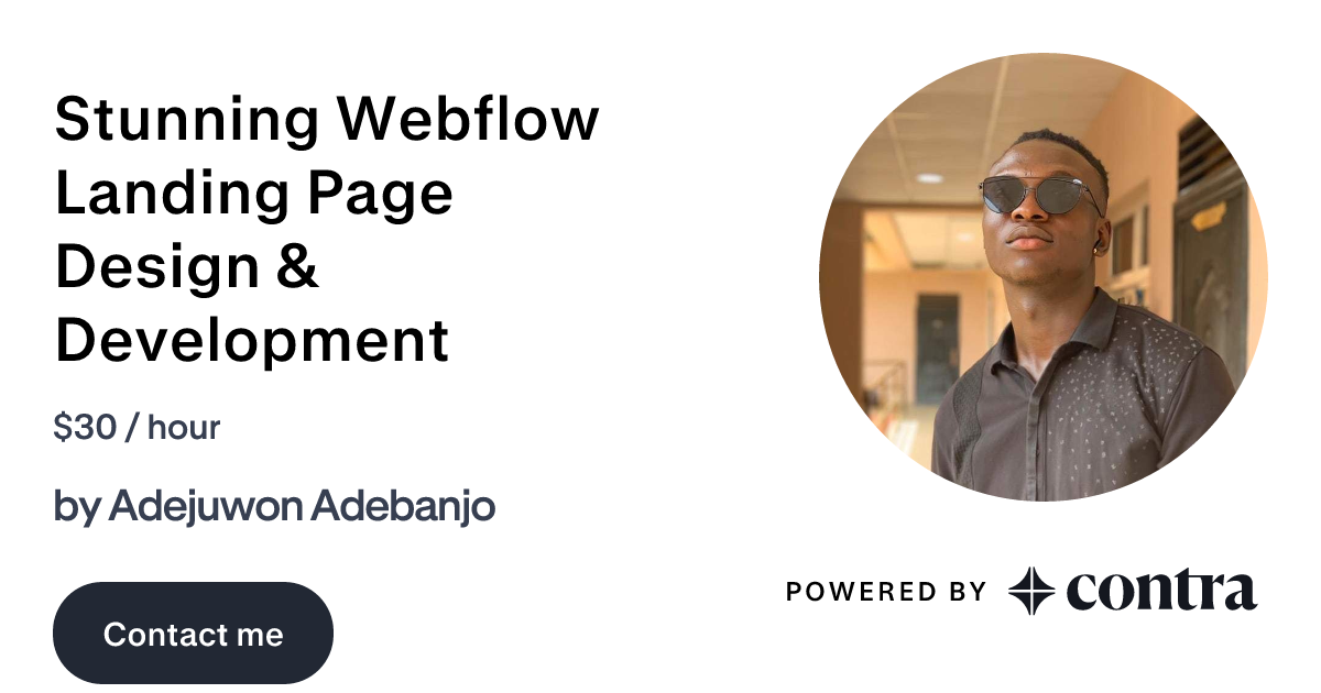 Stunning Webflow Landing Page Design & Development by Adejuwon Adebanjo
