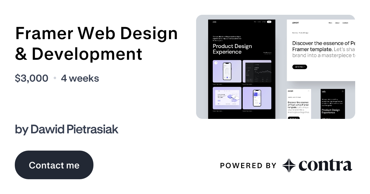 Framer Web Design & Development by Dawid Pietrasiak