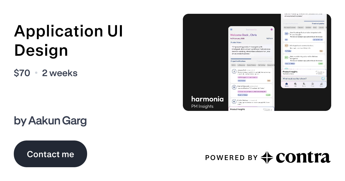 Application UI Design by Aakun Garg