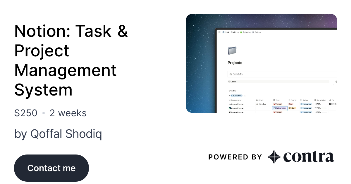 Notion: Task & Project Management System by Qoffal Shodiq Notion: Task & Project Management System by Qoffal Shodiq
