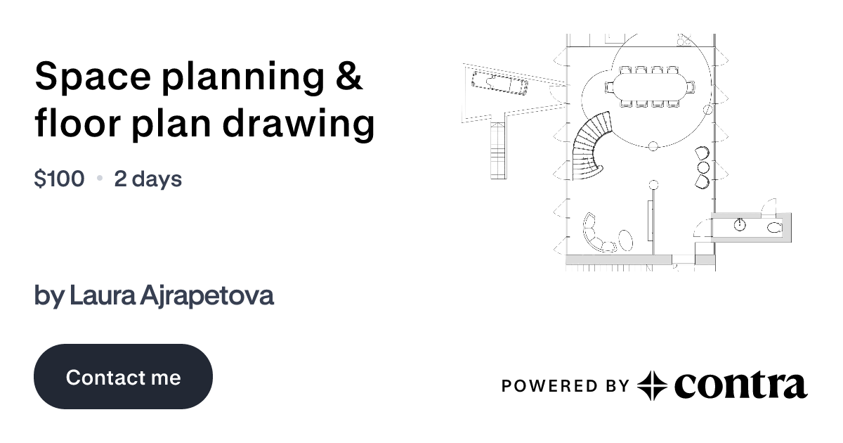 Space planning & floor plan drawing by Laura Ajrapetova