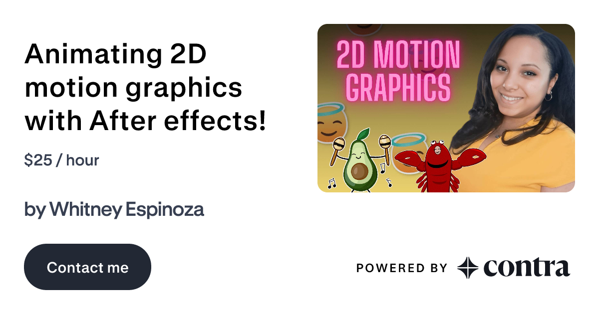 Animating 2D motion graphics with After effects! by Whitney Espinoza
