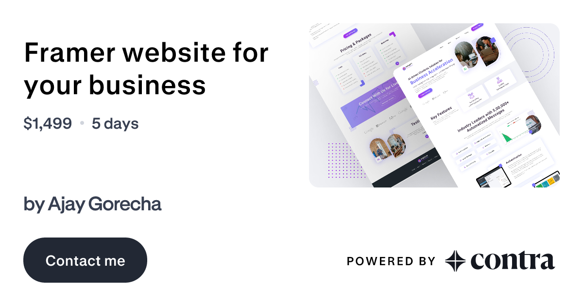 Framer website for your business by Ajay Gorecha