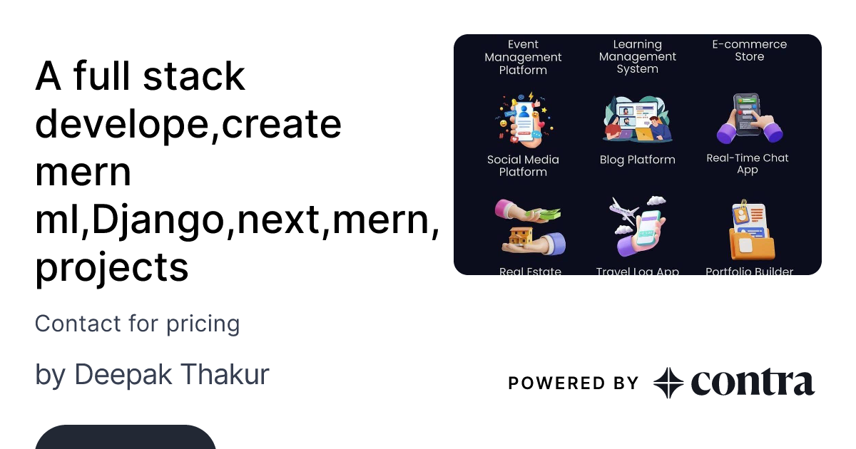 A full stack develope,create mern ml,Django,next,mern, projects by ... A full stack develope,create mern ml,Django,next,mern, projects by ...