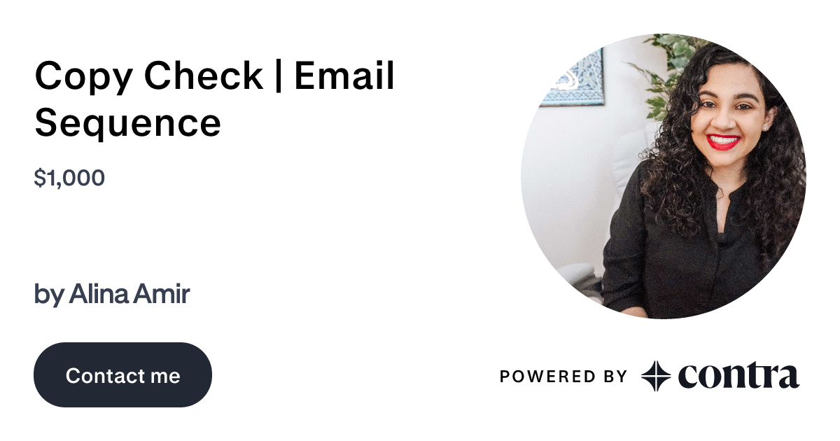 Copy Check | Email Sequence by Alina Amir