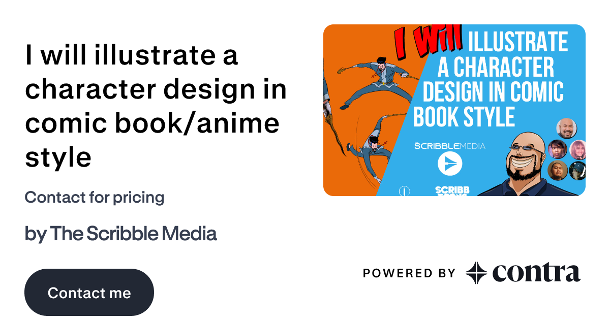 I will illustrate a character design in comic book/anime style by The ...