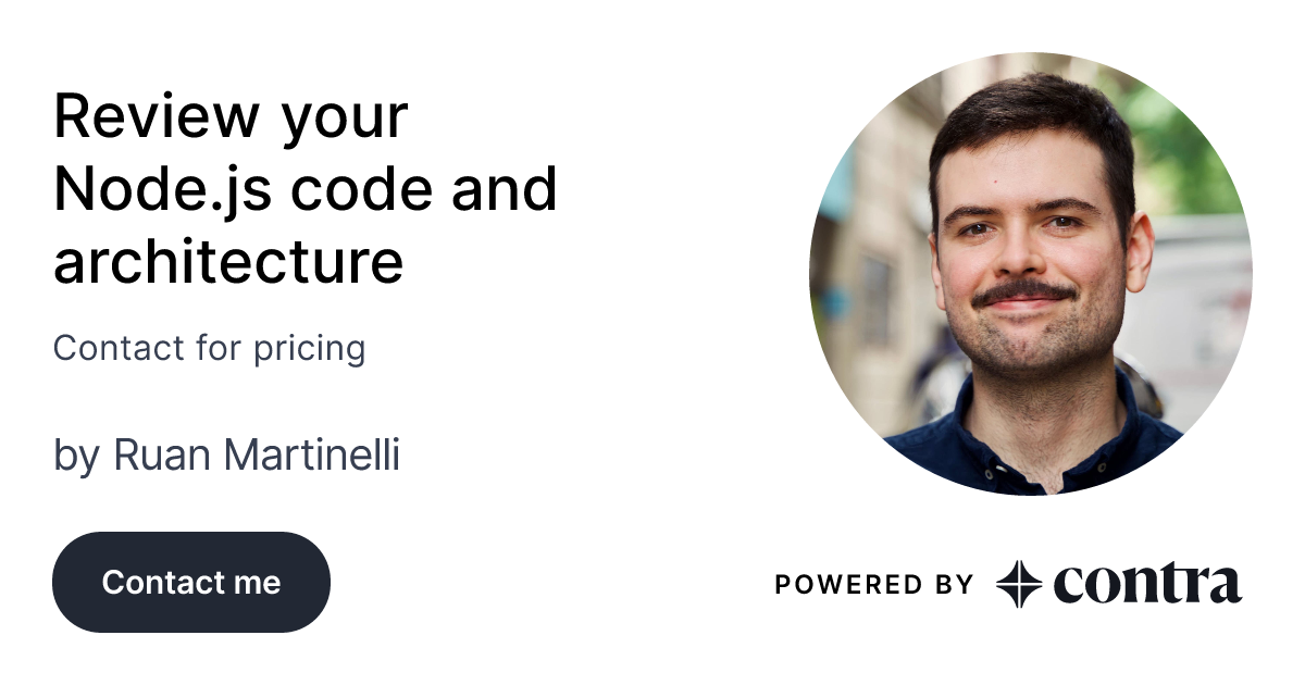Review your Node.js code and architecture by Ruan Martinelli Review your Node.js code and architecture by Ruan Martinelli