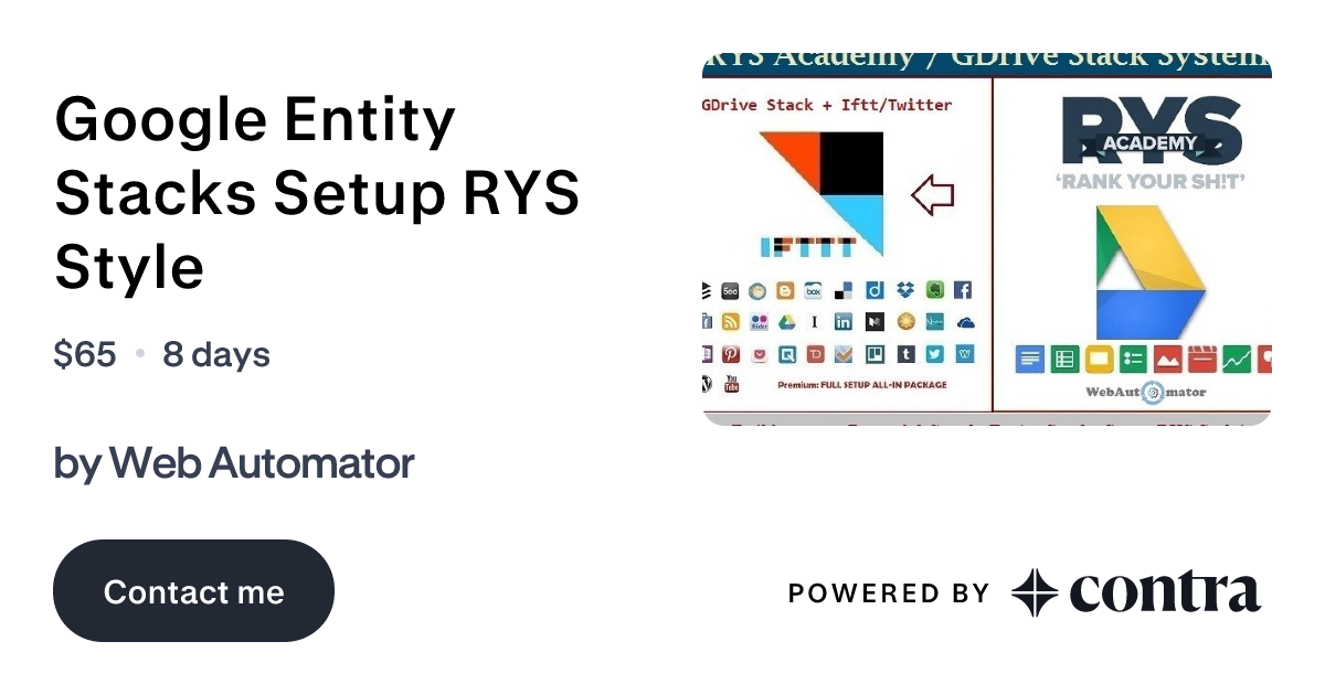 Google Entity Stacks Setup RYS Style by Web Automator