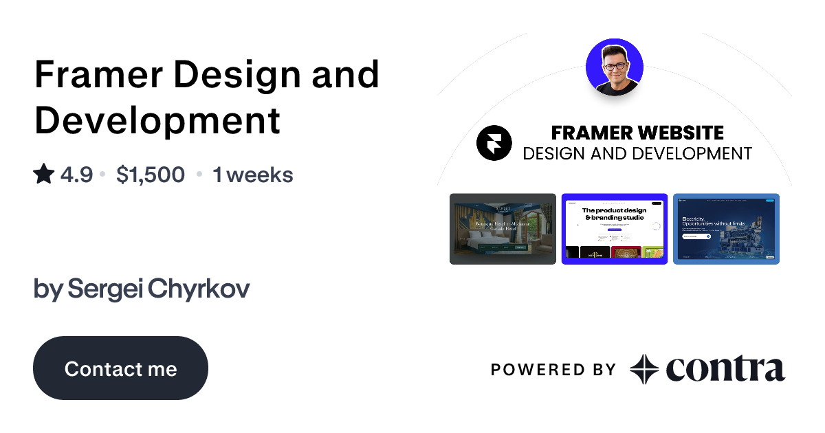 Framer Design and Development by Sergei Chyrkov