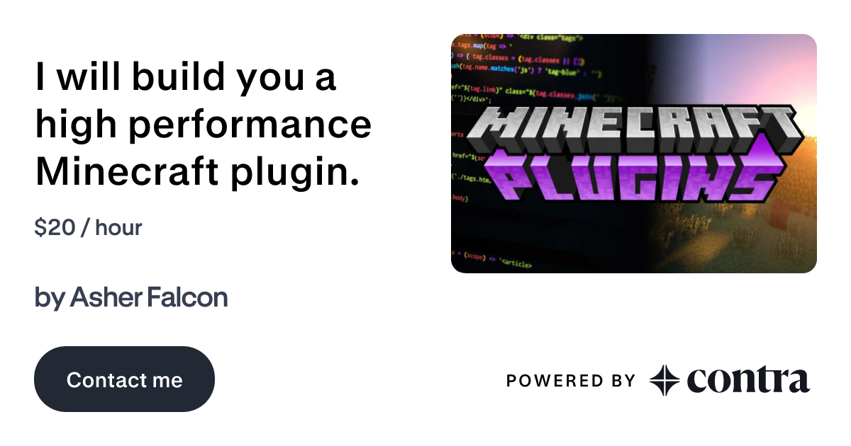 I will build you a high performance Minecraft plugin. by Asher Falcon