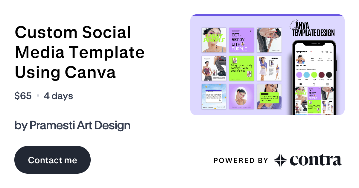 Custom Social Media Template Using Canva by Pramesti Art Design