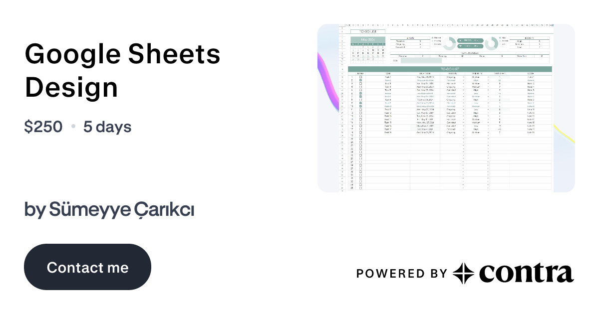 Google Sheets Design by Sümeyye Çarıkcı