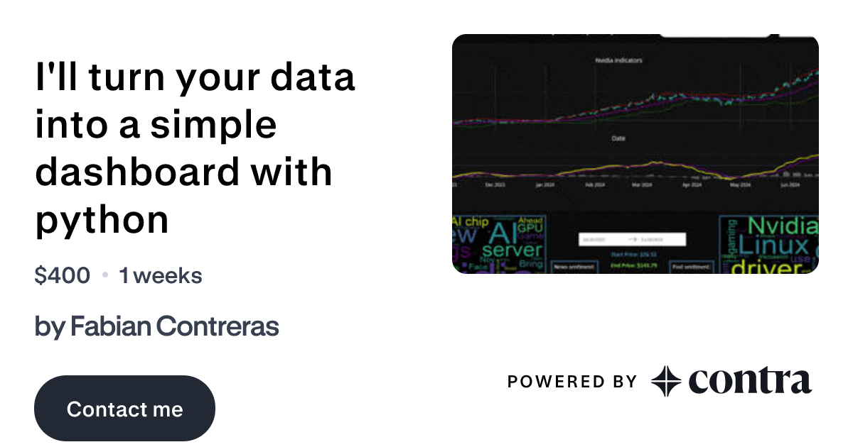 I'll turn your data into a simple dashboard with python by Fabian Contreras