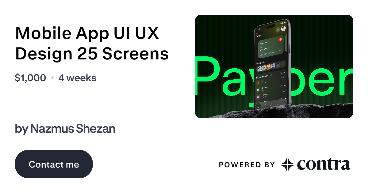 Mobile App UI UX Design 25 Screens by Nazmul Hassan