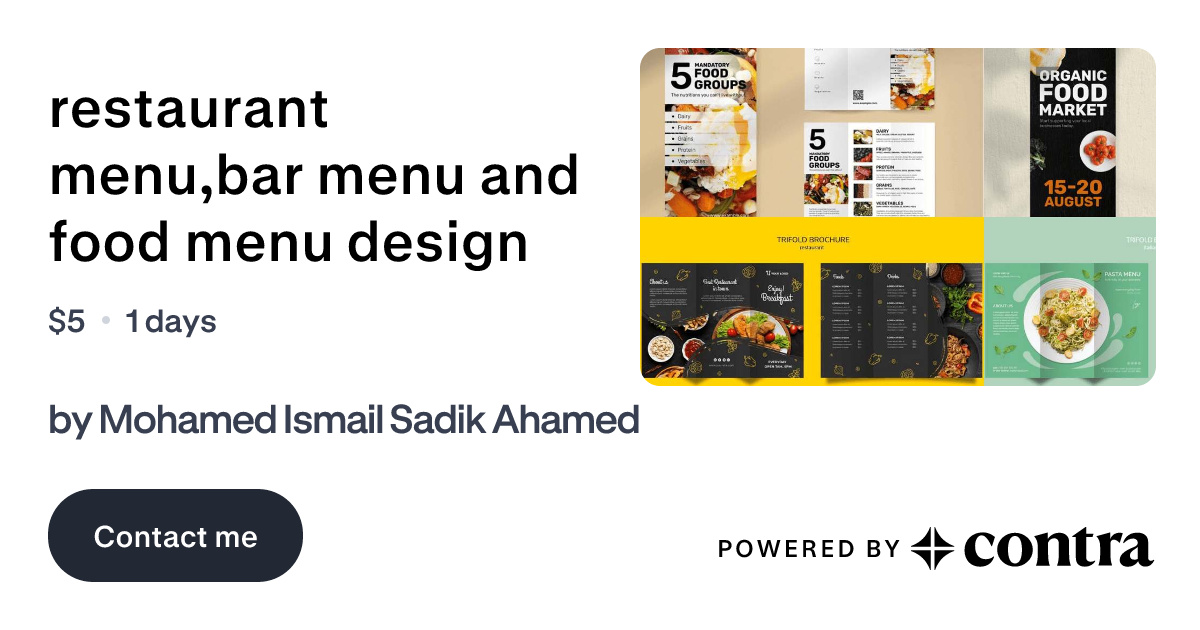 restaurant menu,bar menu and food menu design by Mohamed Ismail Sadik ...