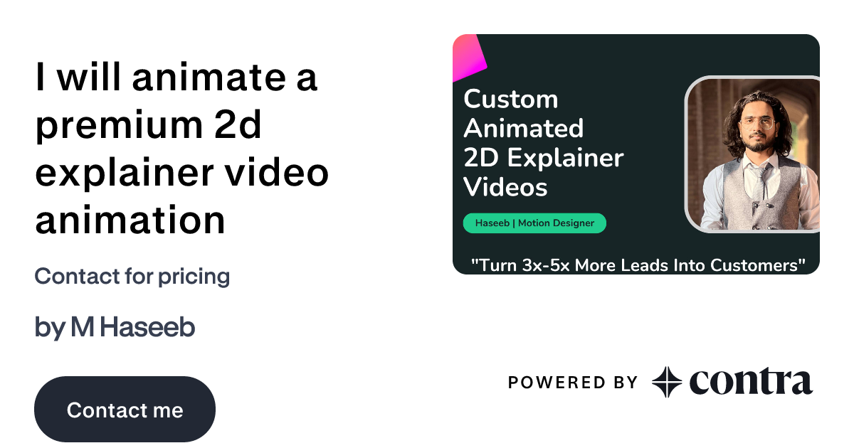 I will animate a premium 2d explainer video animation by M Haseeb