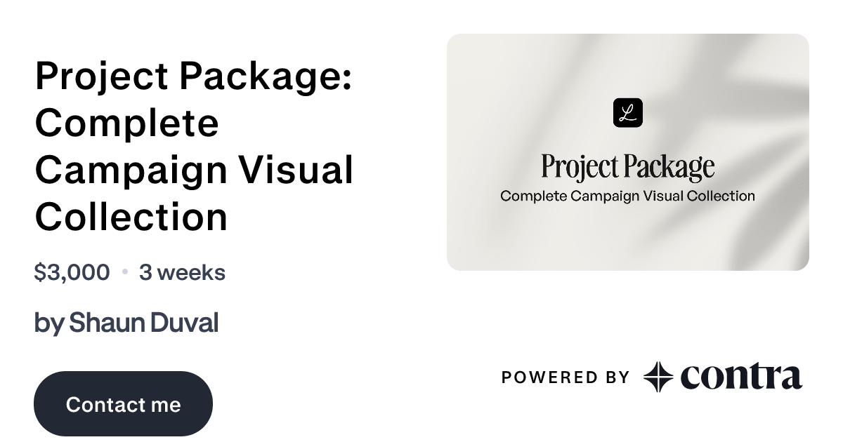 Project Package: Complete Campaign Visual Collection by Shaun Duval