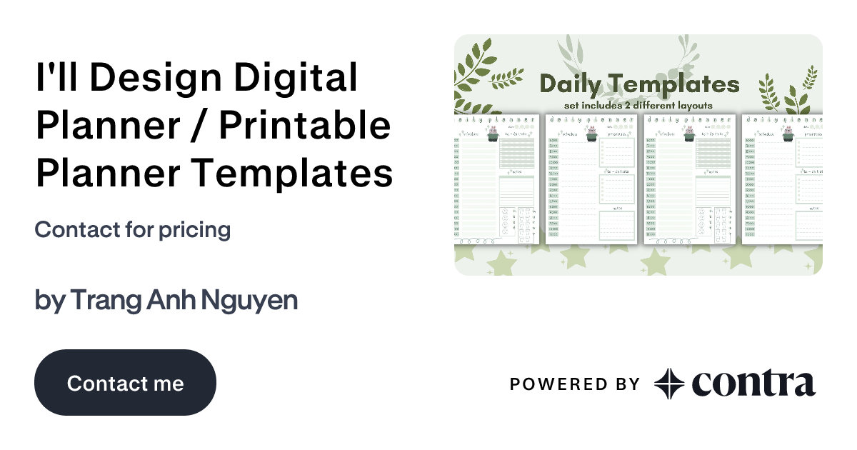 I'll Design Digital Planner / Printable Planner Templates by Trang Anh ...