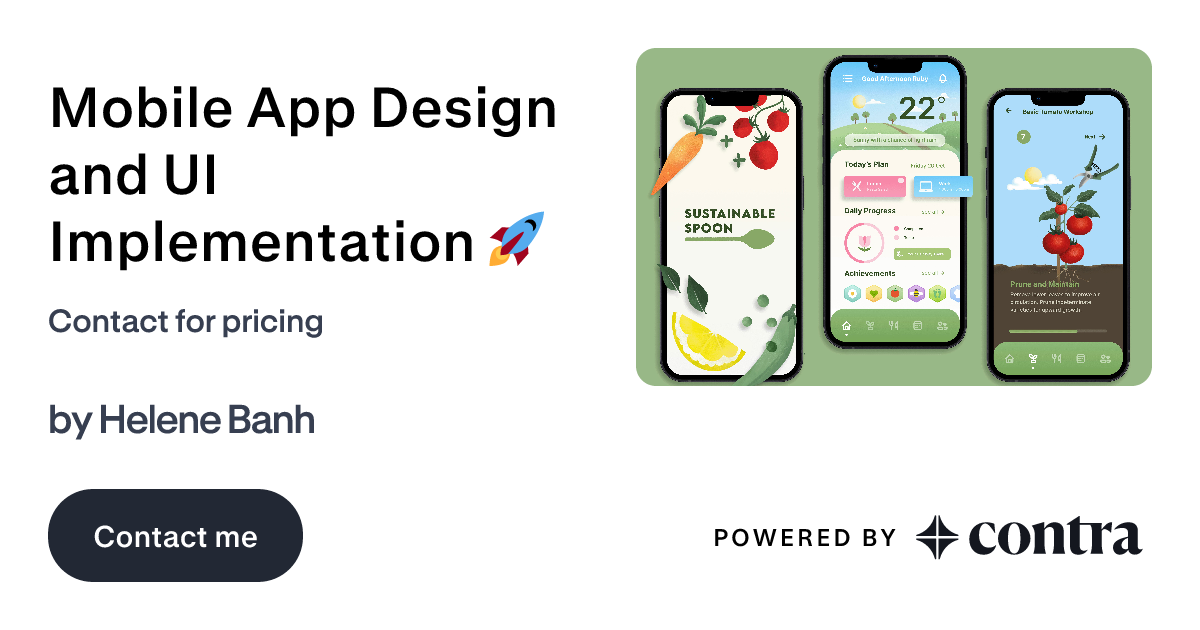 Mobile App Design and UI Implementation 🚀 by Helene Banh