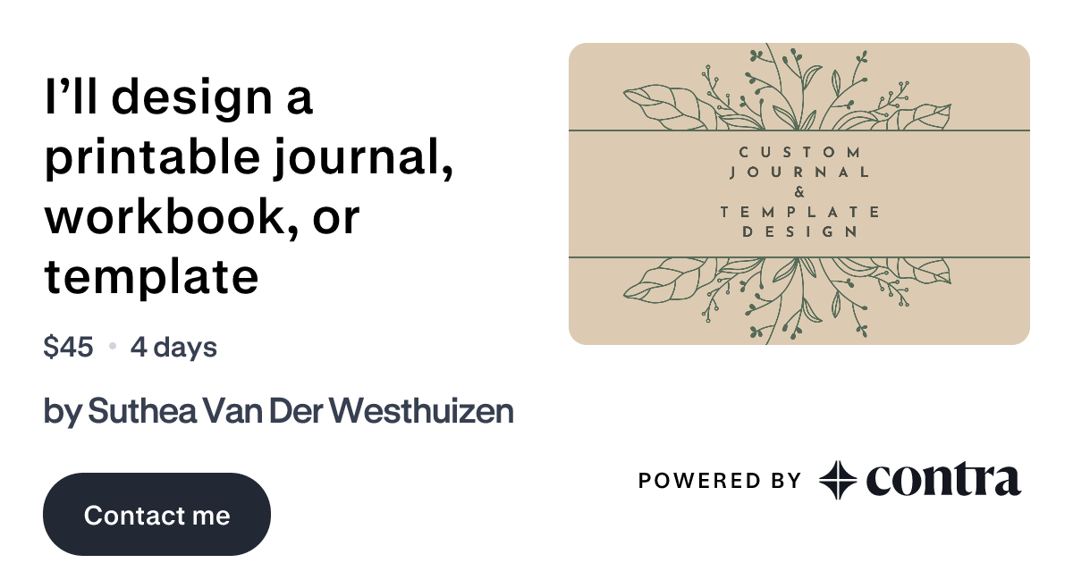 I’ll design a printable journal, workbook, or template by Suthea Van ...