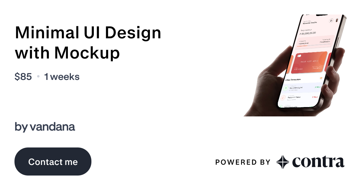 Minimal UI Design with Mockup by vandana