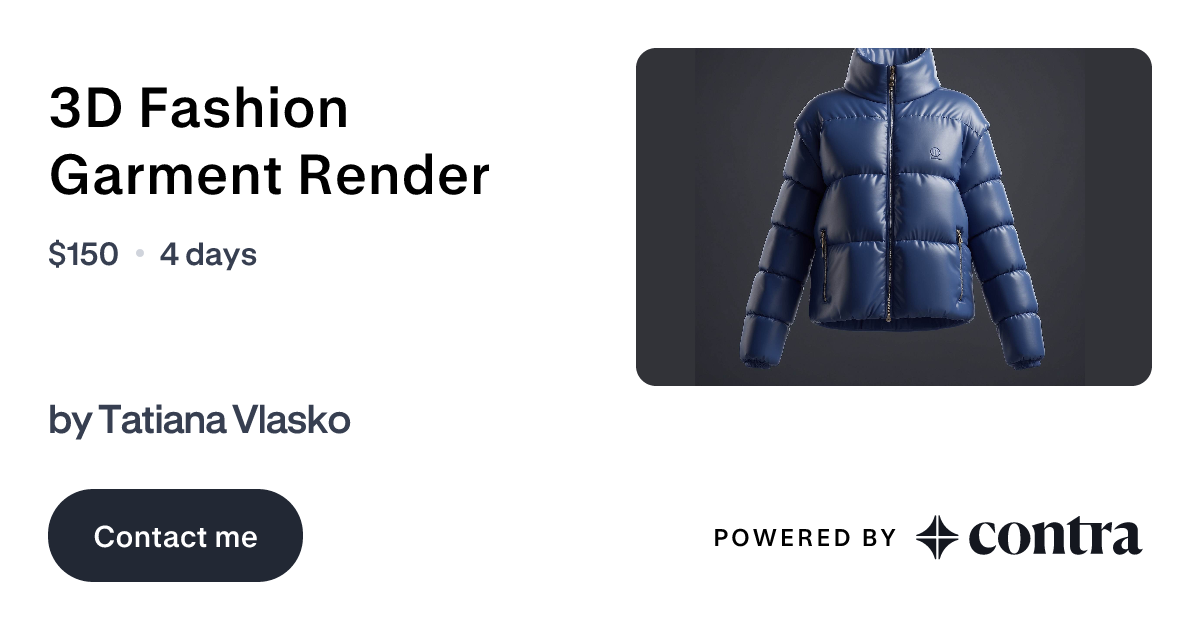 3D Fashion Garment Render by Tatiana Vlasko