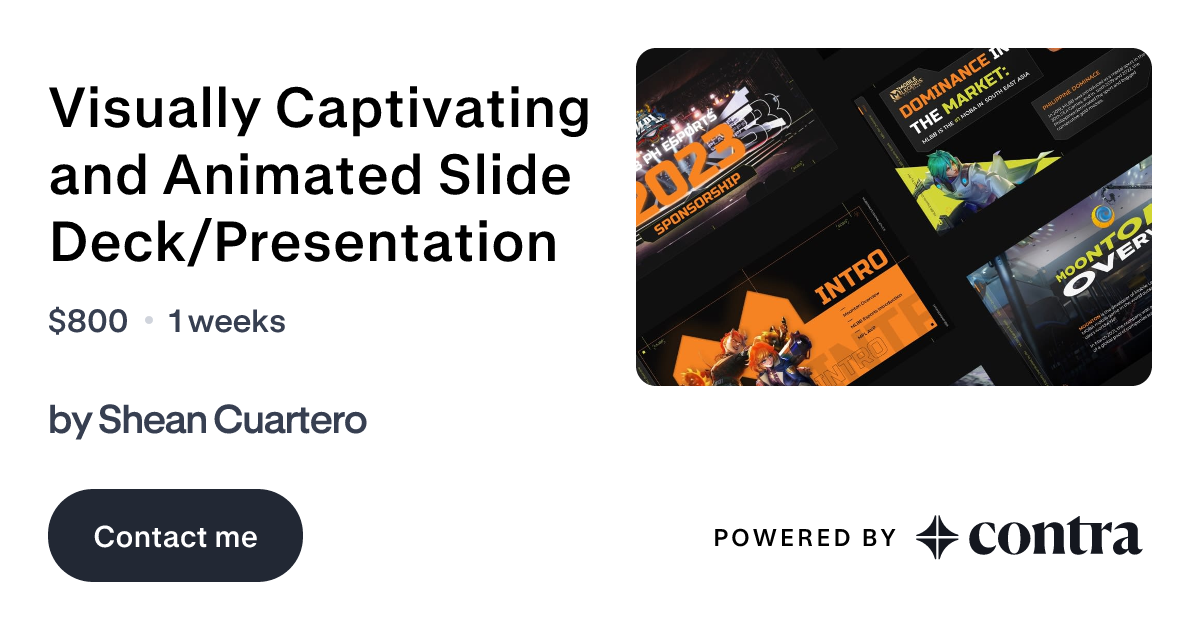Visually Captivating and Animated Slide Deck/Presentation by Shean Cuartero