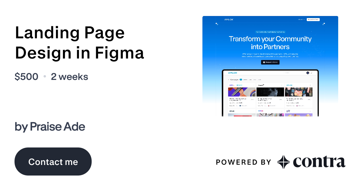 Landing Page Design in Figma by Praise | Beam Studio