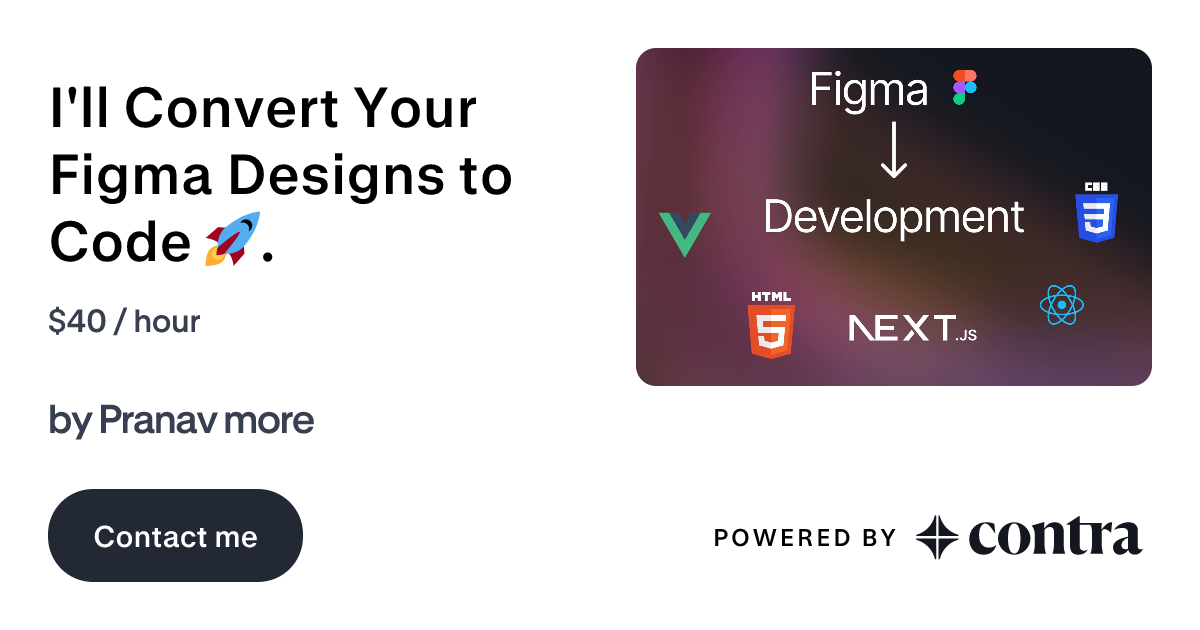 I'll Convert Your Figma Designs to Code 🚀. by Pranav more