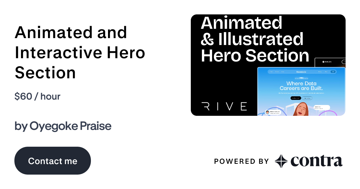 Animated and Interactive Hero Section by Oyegoke Praise