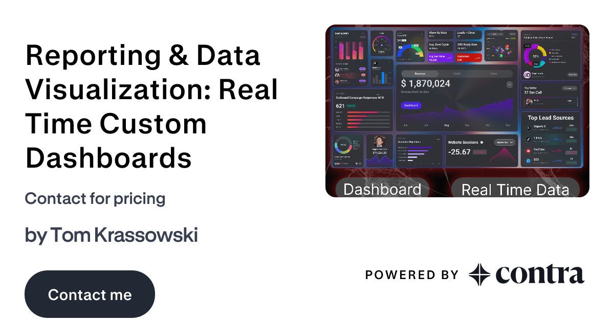 Reporting And Data Visualization Real Time Custom Dashboards By Tom Krassowski