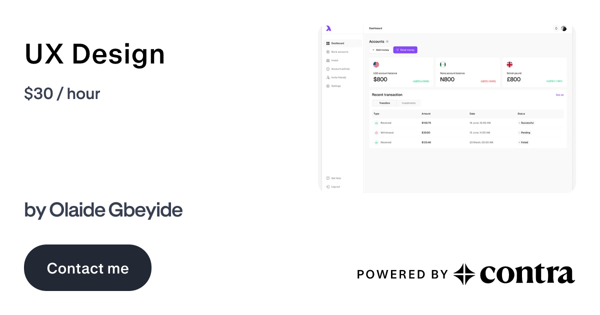 UX Design by Olaide Gbeyide