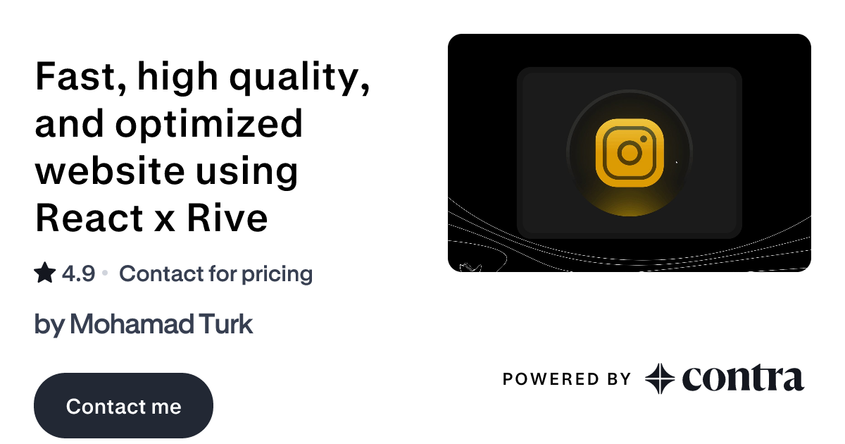 React.js Front-End ready Rive Magic! by Mohamad Turk