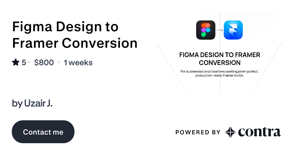 Figma to Framer Conversion by Uzair J.