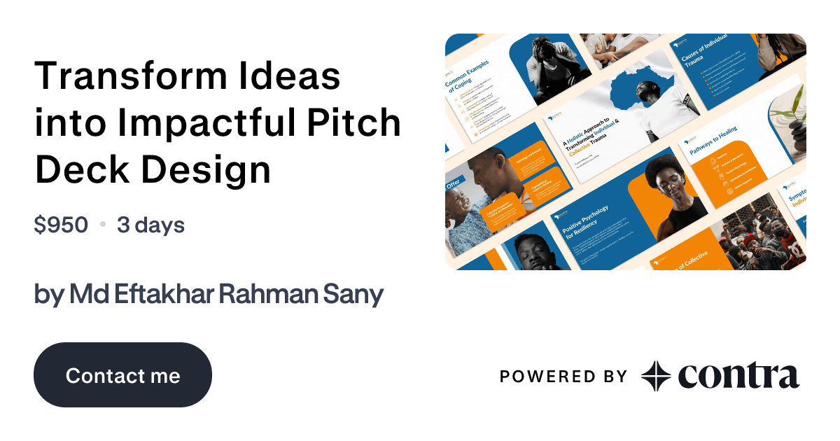 Transform Ideas into Impactful Pitch Deck Design by Md Eftakhar Rahman Sany