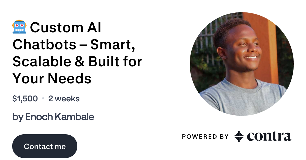 🤖 Custom AI Chatbots – Smart, Scalable & Built for Your Needs by Enoch ...