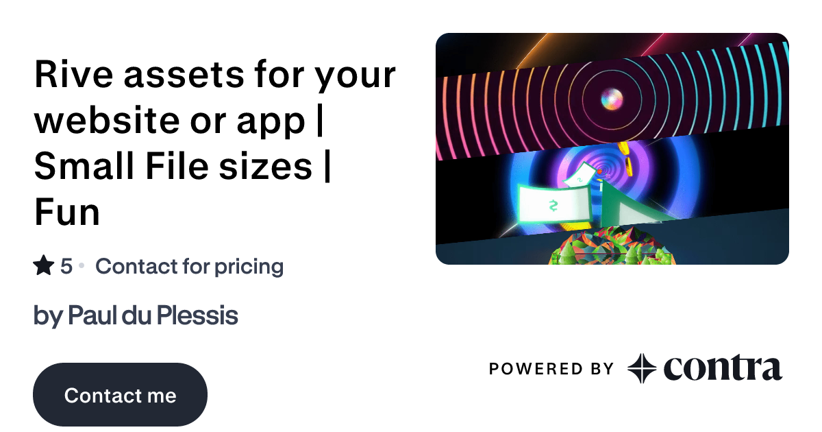 Rive assets for your website or app | Small File sizes | Fun by Paul du ...