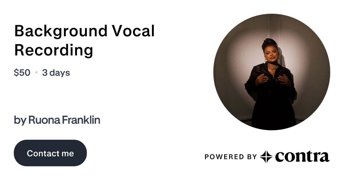 Background Vocal Recording by Ruona Franklin