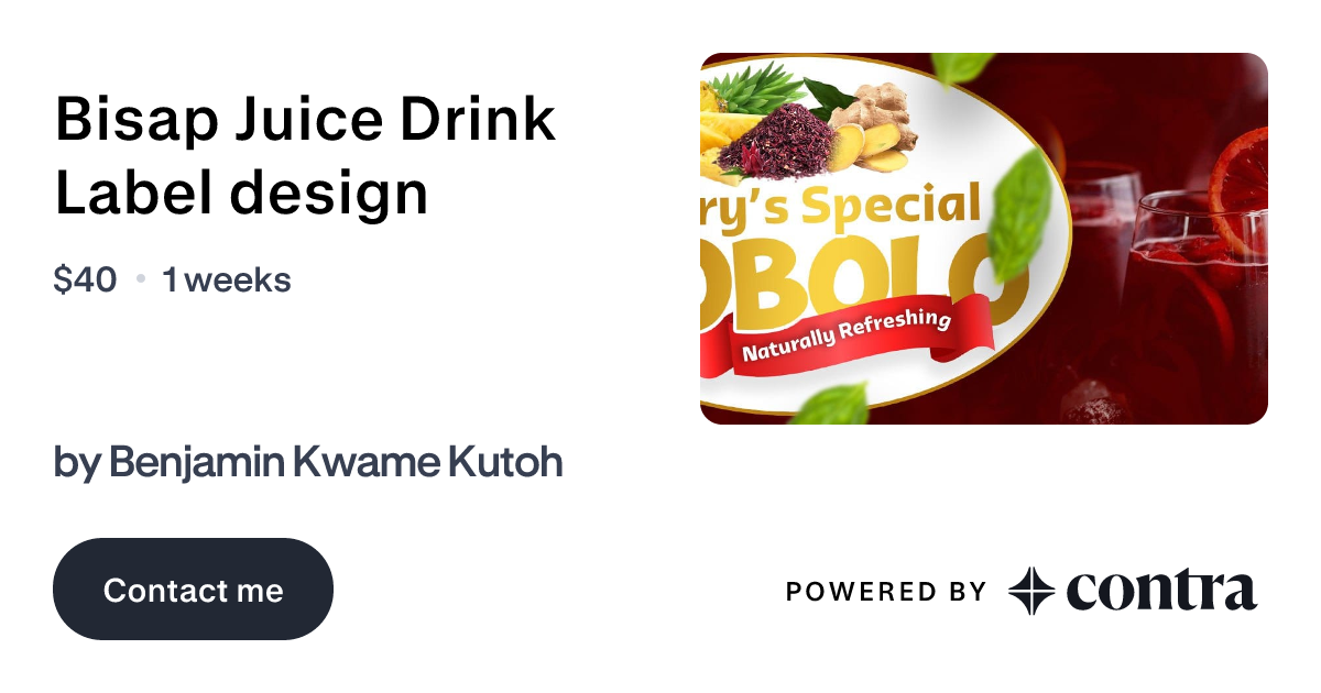 Bisap Juice Drink Label design by Benjamin Kwame Kutoh