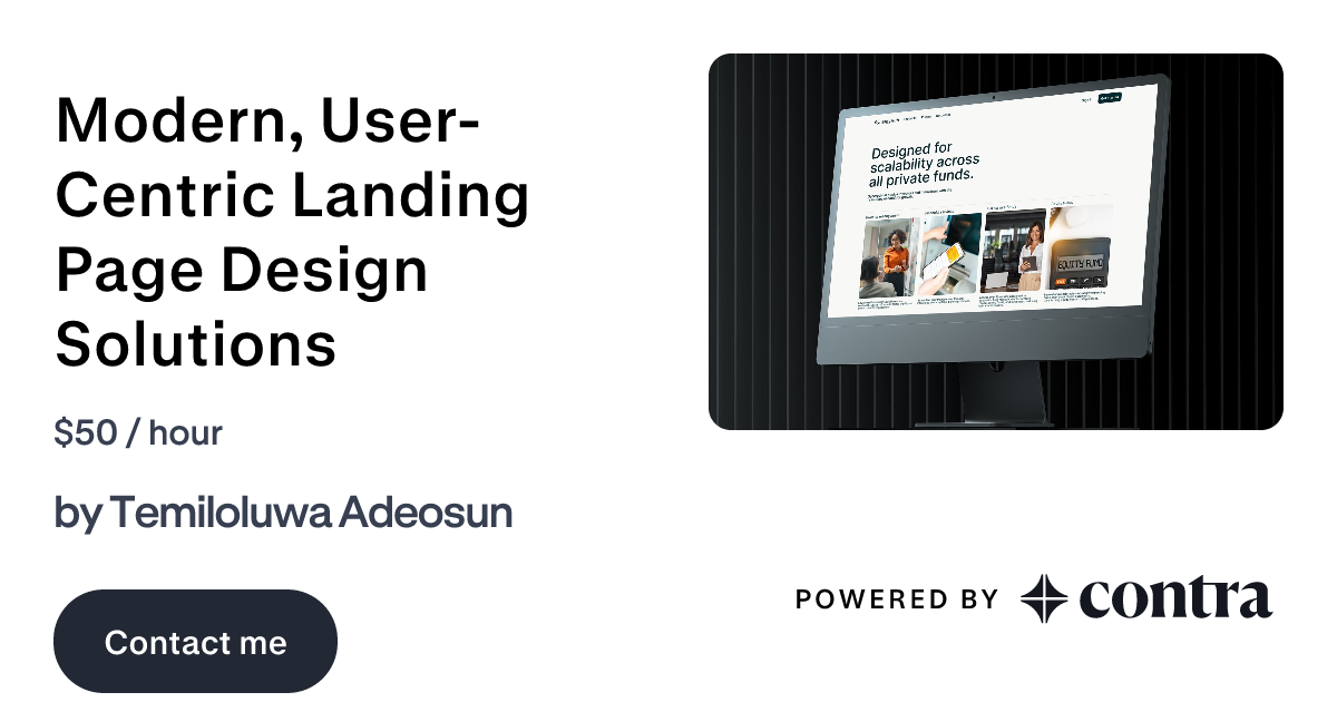 Modern, User-Centric Landing Page Design Solutions by Temiloluwa Adeosun