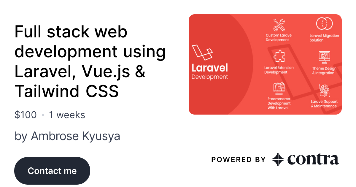 Full Stack Web Development Using Laravel Vuejs And Tailwind Css By