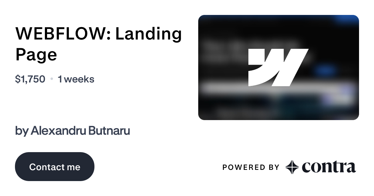 WEBFLOW: Landing Page by Alexandru Butnaru