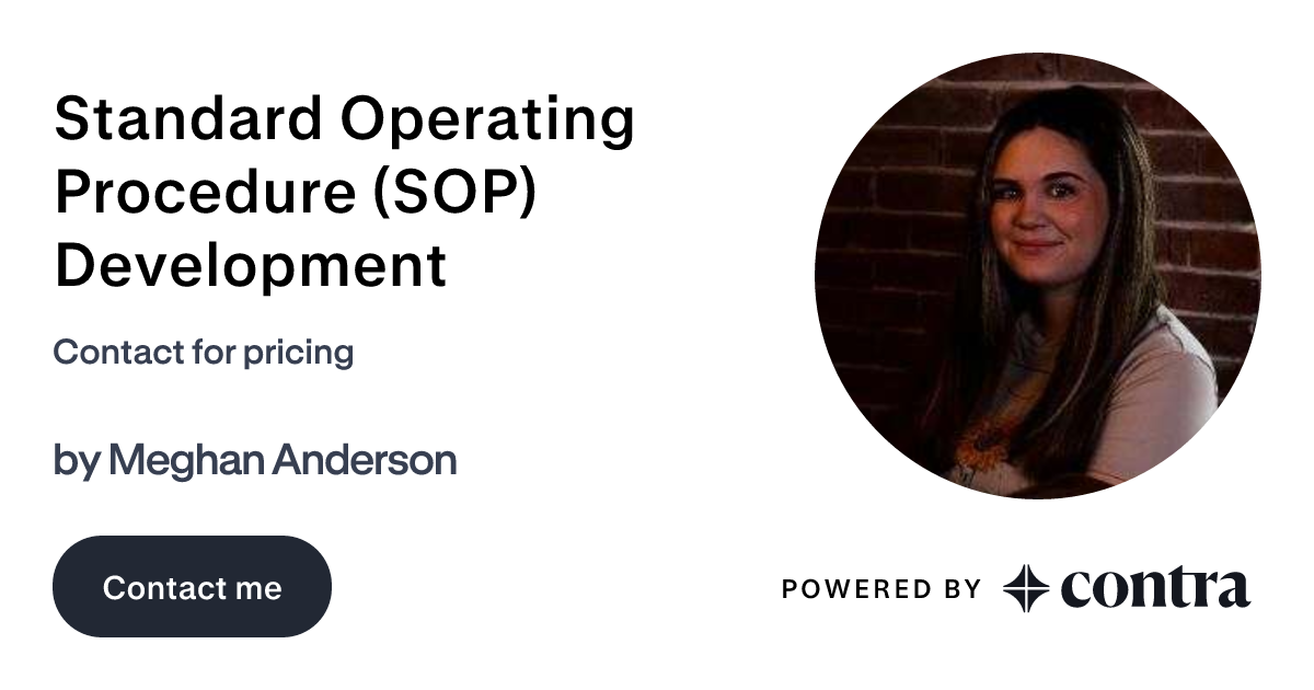 Standard Operating Procedure (SOP) Development by Meghan Anderson