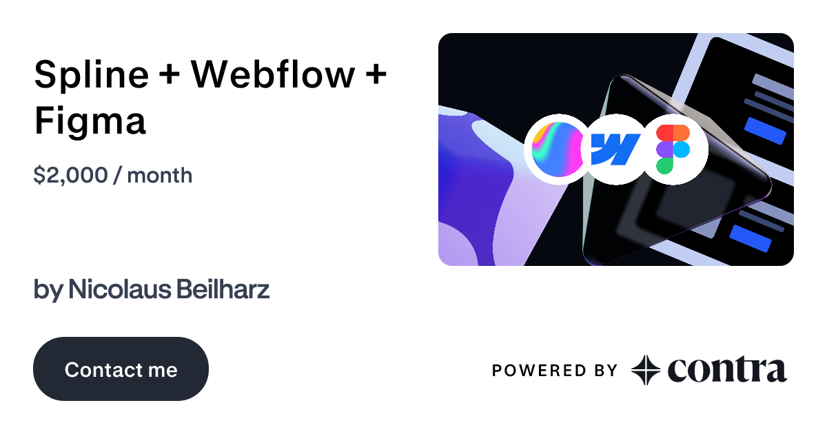 Spline + Webflow + Figma by Nicolaus Beilharz