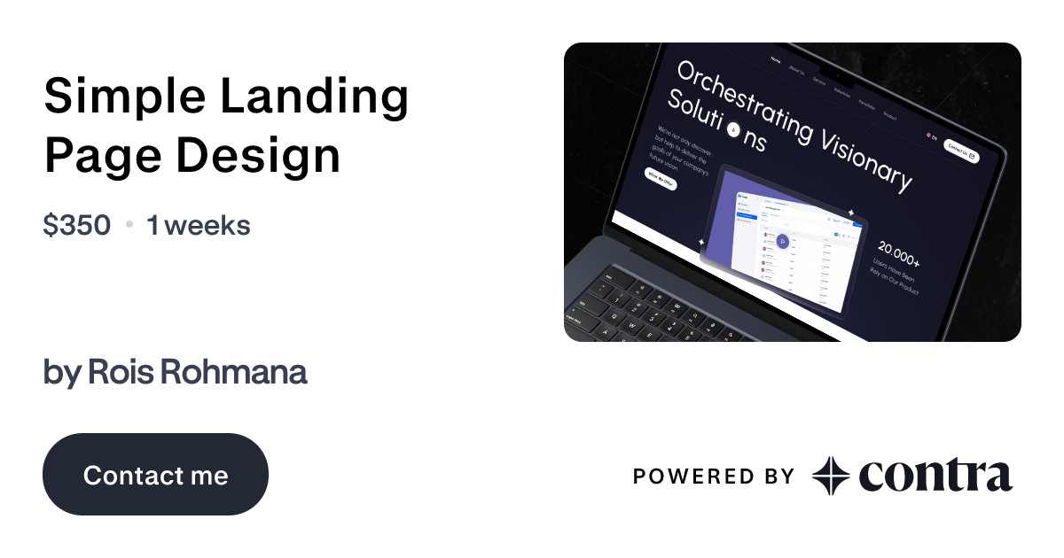 Simple Landing Page Design by Rois Rohmana