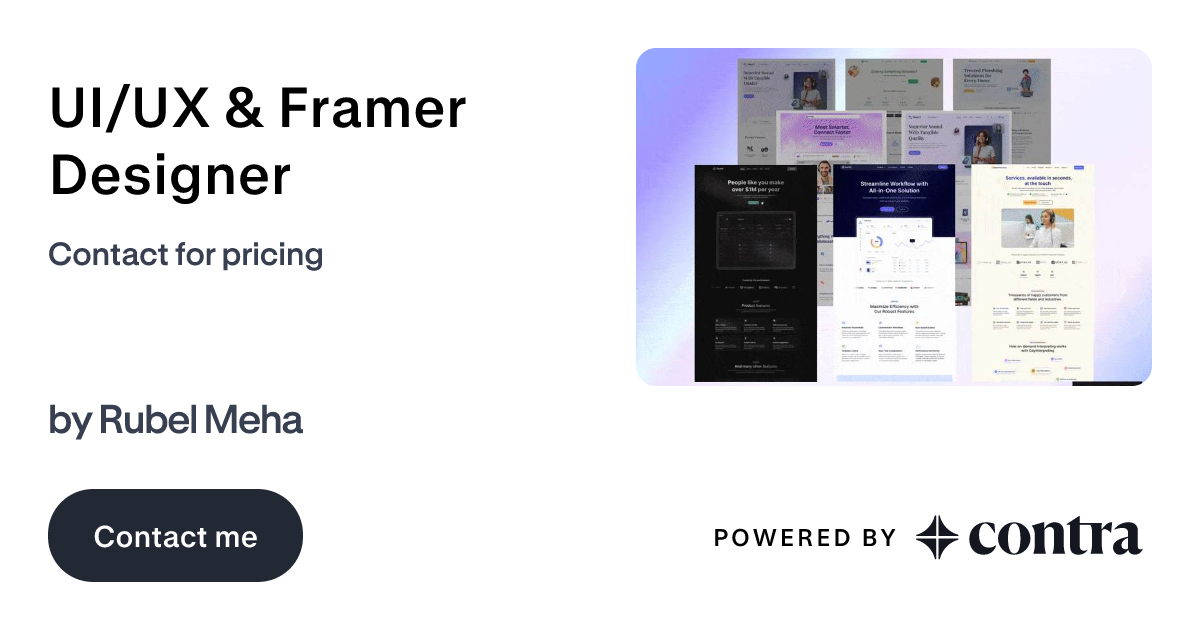 UI/UX & Framer Designer by Rubel Meha