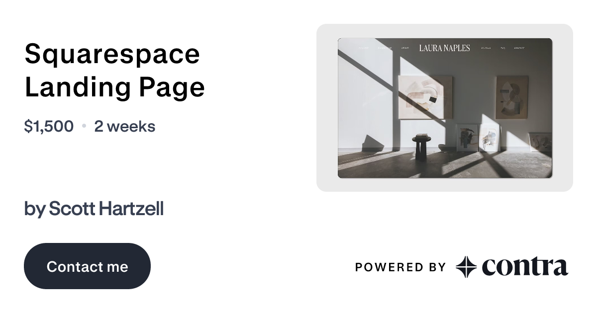 Squarespace Landing Page by Scott Hartzell