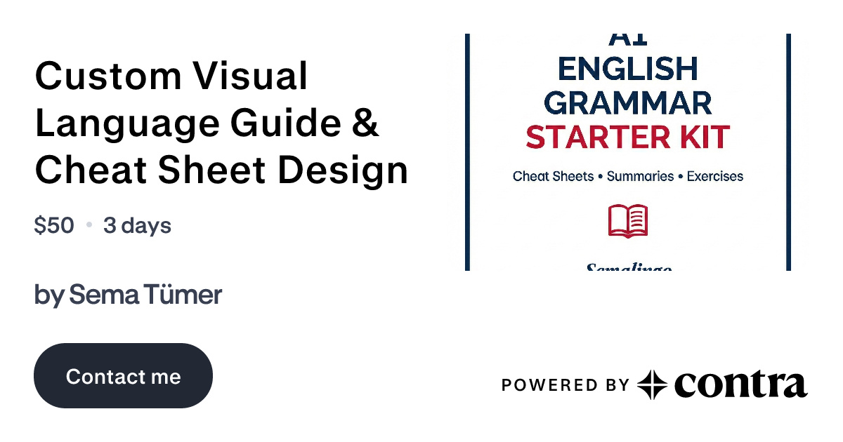 Custom Visual Language Guide & Cheat Sheet Design by Sema Tümer