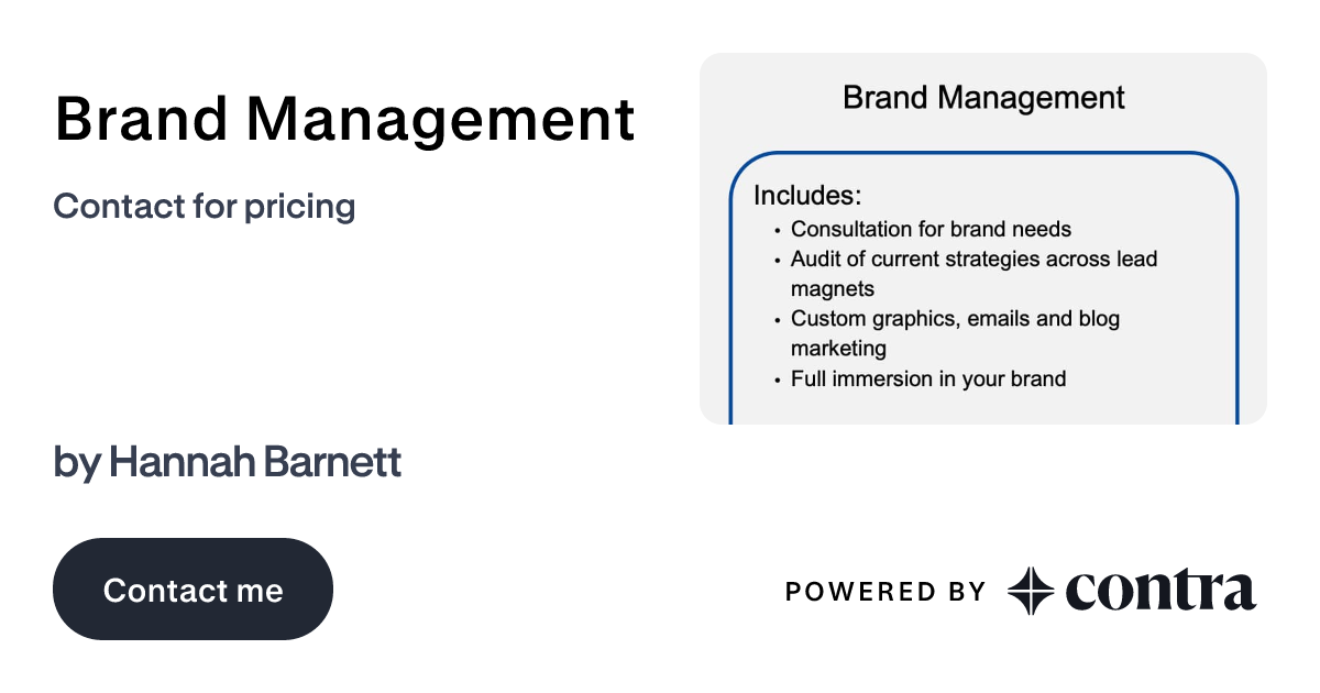 Brand Management by Hannah Barnett